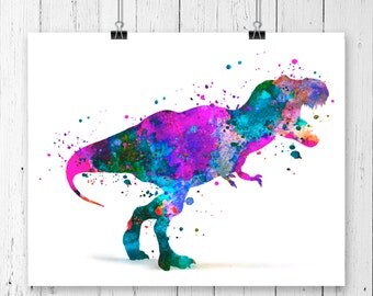 Dinosaur watercolor | Etsy