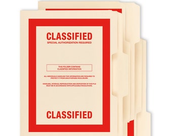 TOP SECRET classified document cover sheets multiple colors