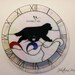 Stained Glass Clock with Newfoundland Dog in Movement Tiffany