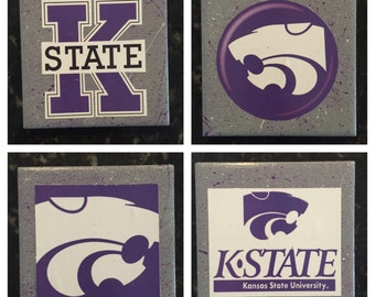 Items similar to Large K STATE / Kansas State University Wreath Purple ...