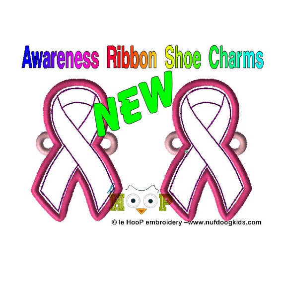 AWARENESS RIBBON Shoe Charms Wings Tags Machine by nufdoog on Etsy
