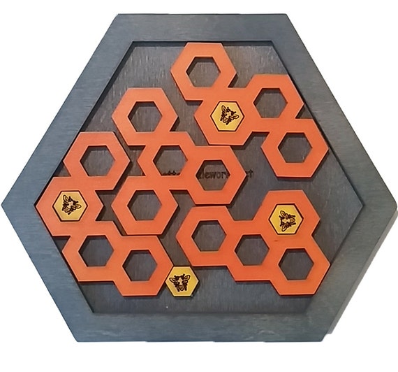 The Hive. Wooden honeycomb puzzle. by puzzleguy on Etsy