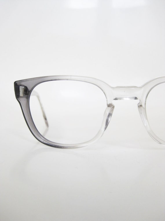 Vintage Grey Horn Rim Eyeglasses Mid Century Mens Mod Mad Men