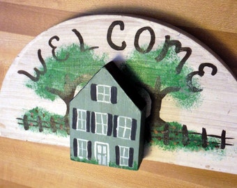 Wooden welcome sign | Etsy