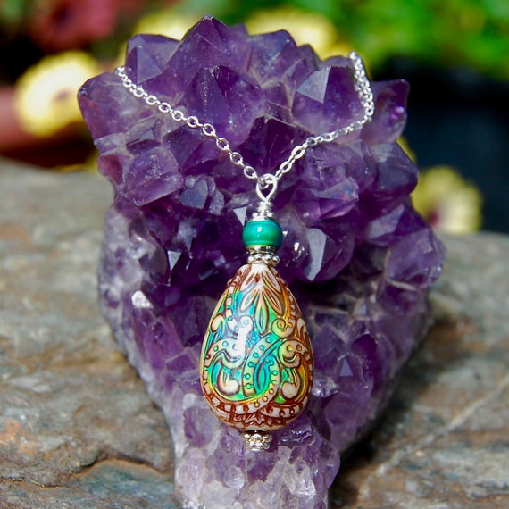 Color Changing Mood Necklace Mood Bead Necklace by JGBeadedJewelry