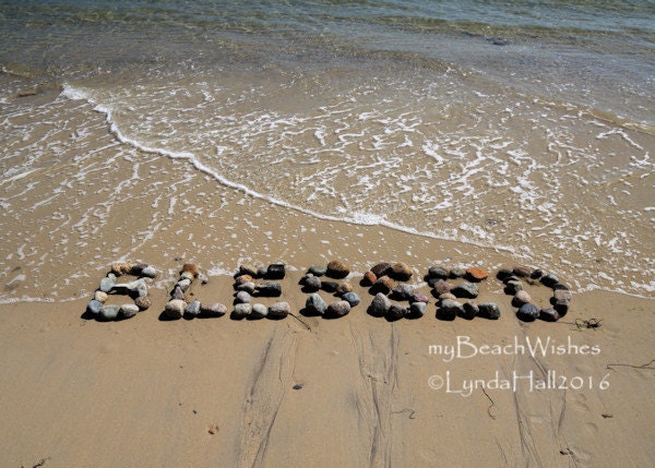 Beach Word Photo Art Blessed beach stones family room art
