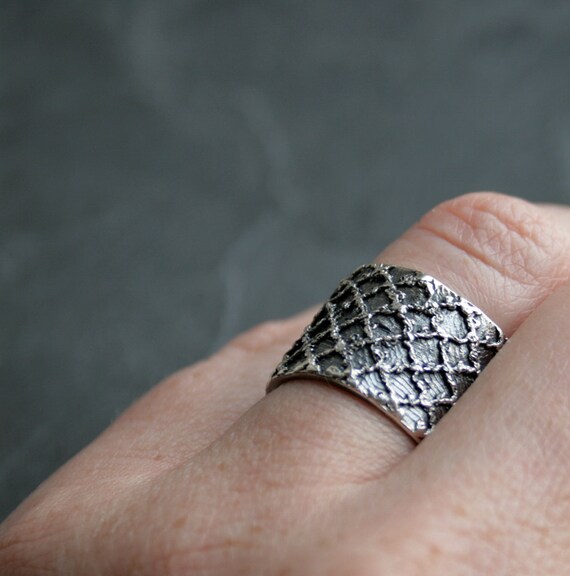 Lacey no 33 sterling silver lace ring made to order in