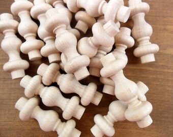 Items similar to Unfinished Wood Finials, Solid wood turned ...