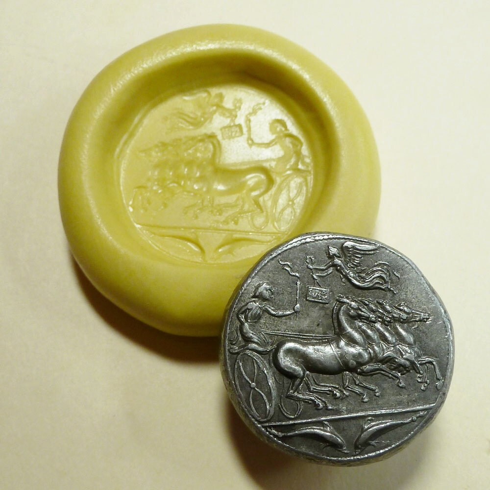 Silicone mold Ancient Greek coin replica flexible silicone