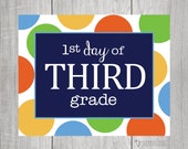 Items similar to 3rd Grade - Multi Polka Dot- Back to School - First ...