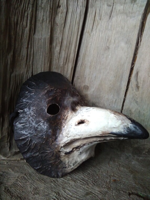 Will you Marry Me Paper mache raven mask crow mask magpies