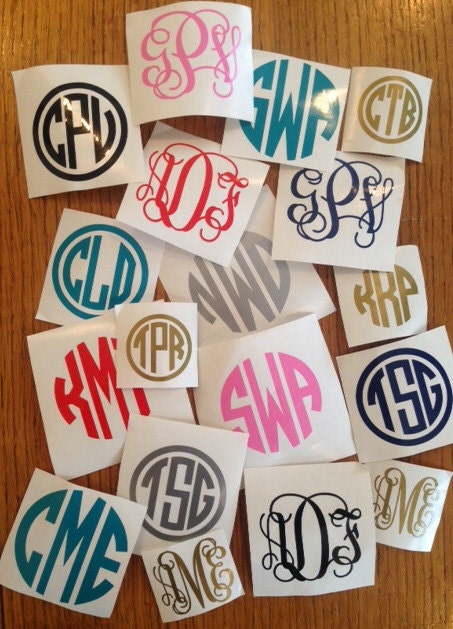 Vinyl Monogram Letters Vinyl Decal for Tumbler Vinyl