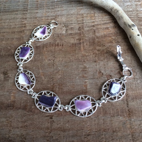 Wampum Bracelet, Wampum Jewelry, native American jewelry, purple ...