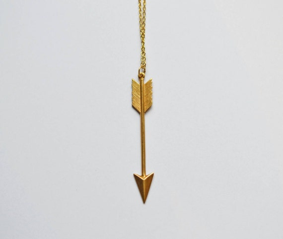 Items similar to Large brass arrow pendant on Etsy