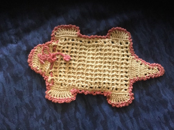 Vintage Crocheted Turtle Soap Holder