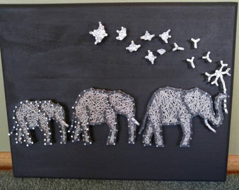 Elephant string art | Etsy