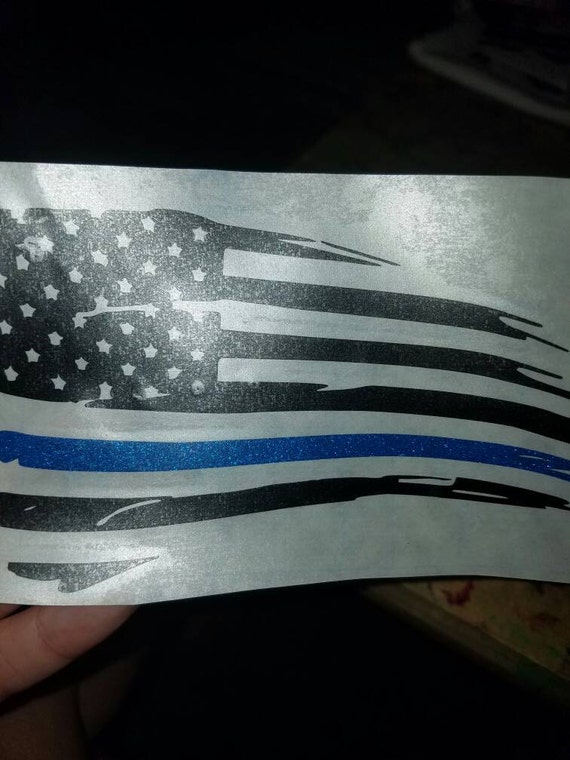 American Flag Thin Blue Line Decal Car Decal Truck Decal