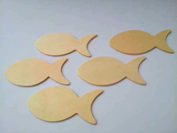 10 Unfinished Wooden Fish Cut Out / Wood Fish Shape / by CedarOaks