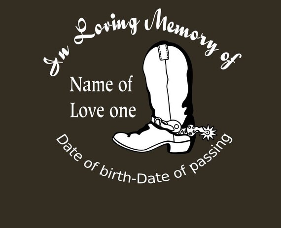 Cowboy memory decal In Loving memory car Decal Custom memory