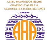 Items similar to Aztec Monogram Frame File for Cutting Machines | SVG ...