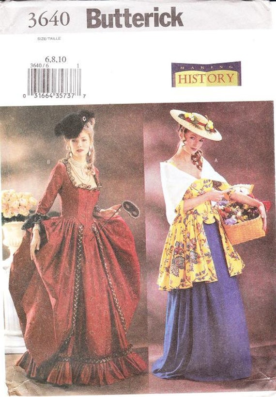Butterick 3640 Misses' 18th Century Costume Pattern 6-10