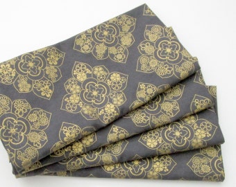 Cloth Napkins Sets of 4 Dapper Foxes Gray Orange Black