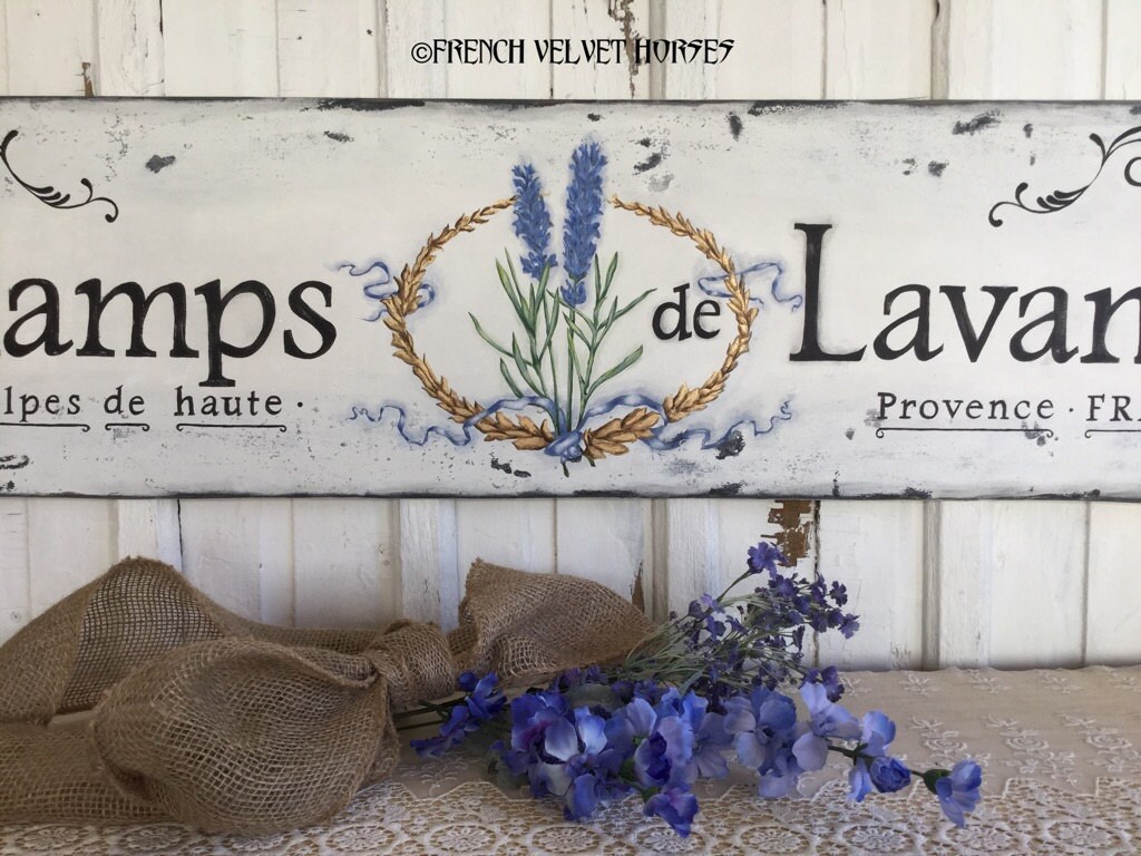 FRENCH LAVENDER SIGN Champs de Lavande wood by FrenchVelvetHorses