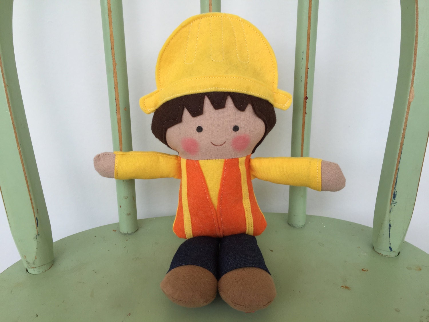 Construction Worker rag doll perfect for imaginative play