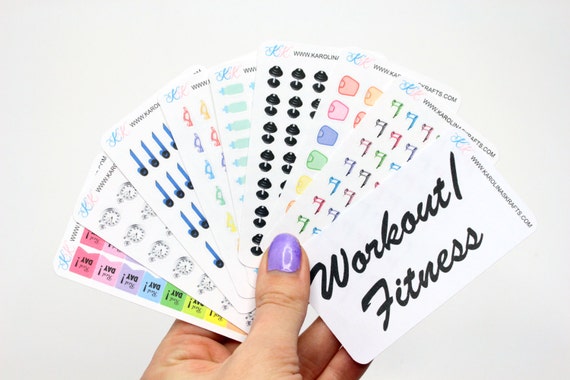 Itty Bitty Fitness Stickers Perfect for your by KarolinasKrafts