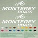 Pair Monterey Boats Decals Vinyl Stickers Boat Outboard Motor