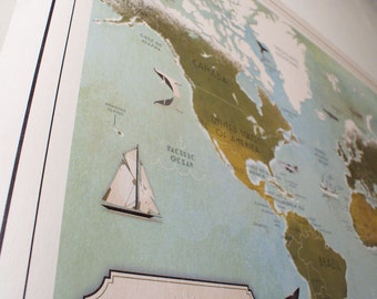 Unique world map poster related items | Etsy