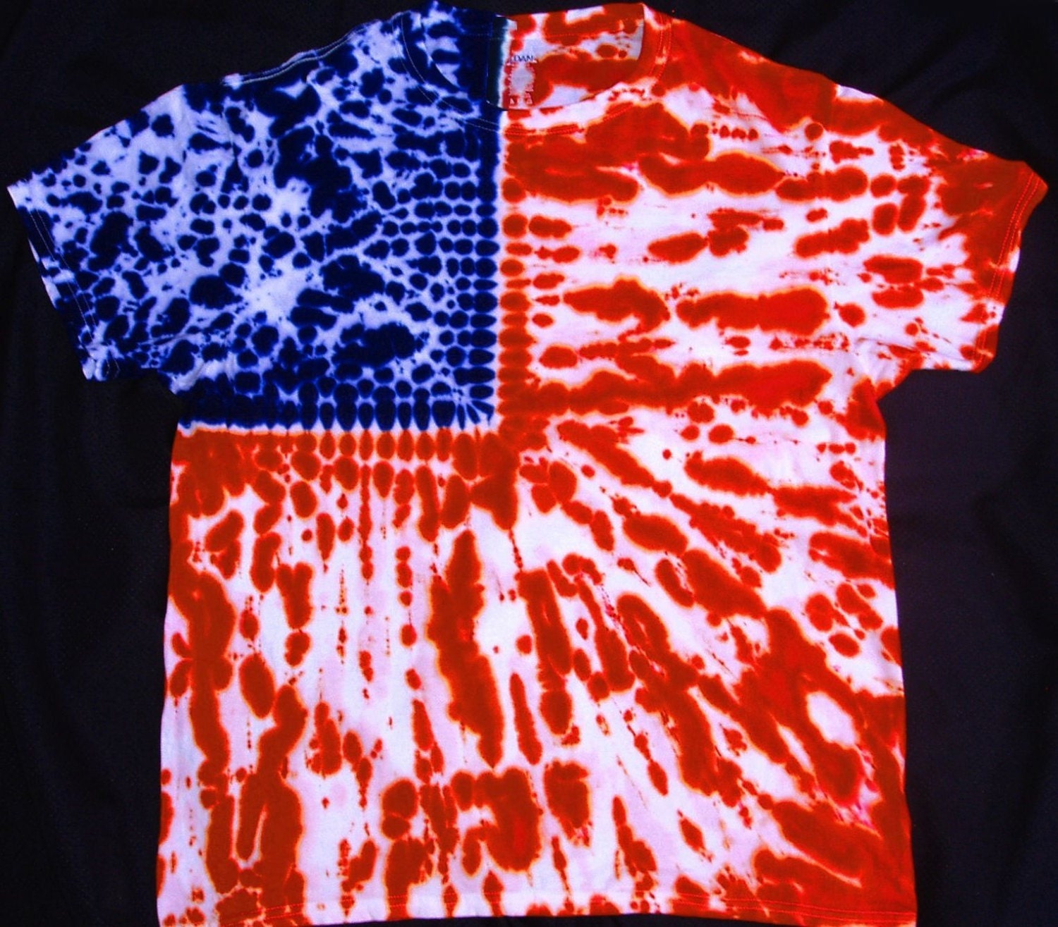 ORIGINAL Custom Tye-Dye Patriotic Flag T Made by Hand from