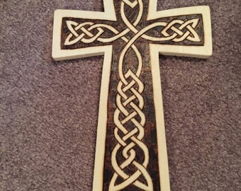 Wood burned cross | Etsy