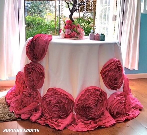 Large Rosette Floral Tablecloth Rose Tablecloth