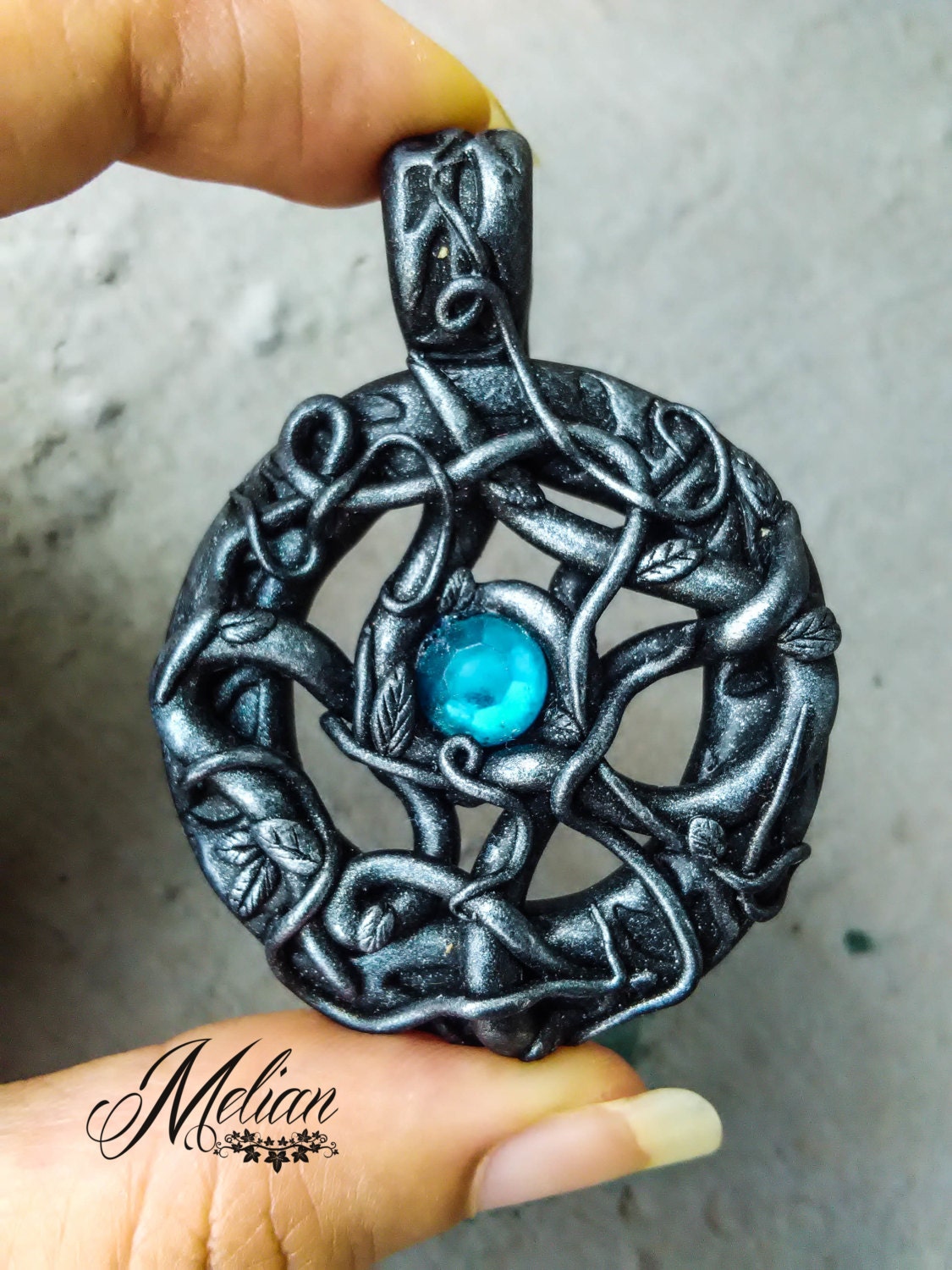 Gothic amulet fantasy pendant witch pendant dark fantasy