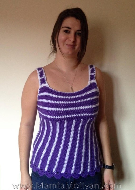 Crochet Tank Top Pattern For Women Sleeveless Camisole by Mamta