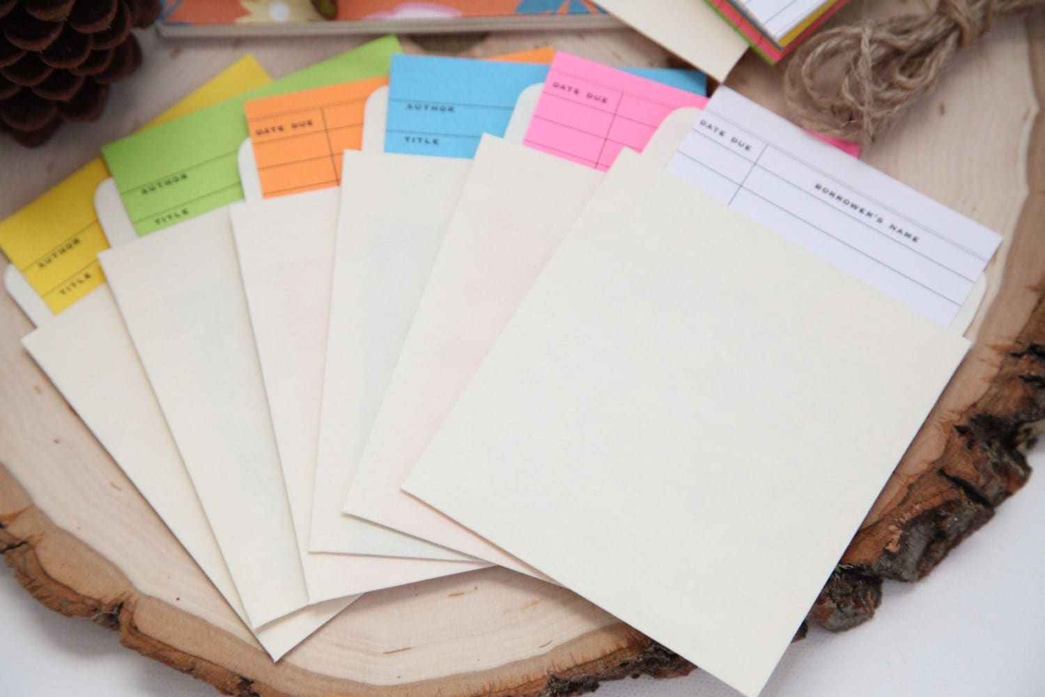 Set of 25 Library Card Holders Library Card Envelopes