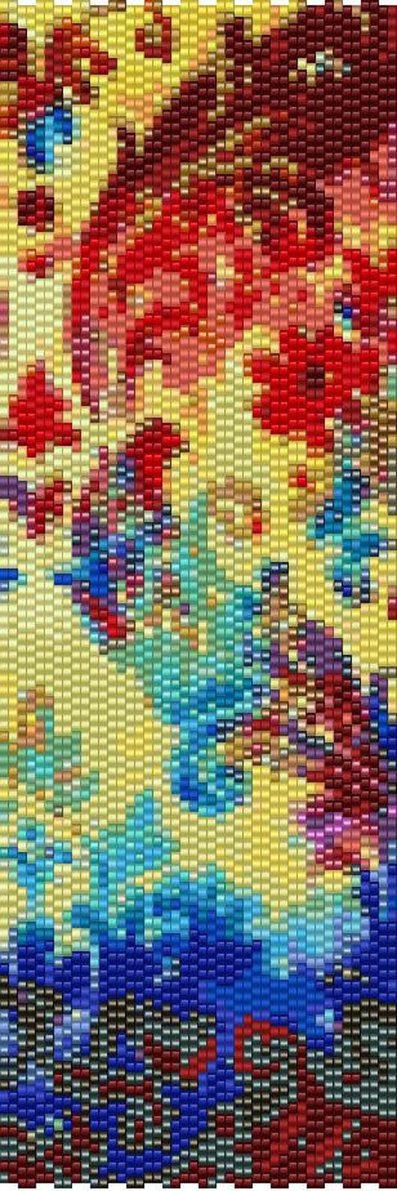 Tapestry Peyote Bracelet Beading Pattern for Advanced Beaders