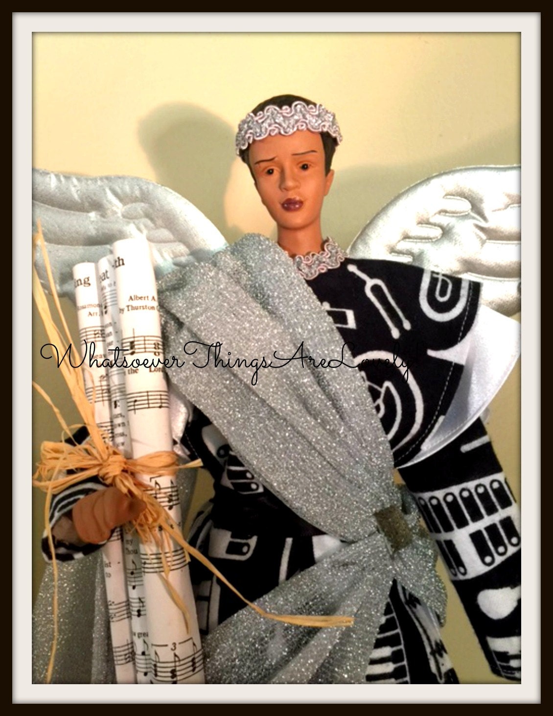 Male Angel Tree Topper Christmas Angel Music by DivineAngelShop