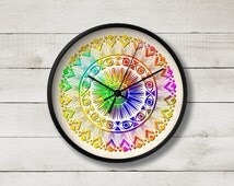 Unique rainbow wall clock related items | Etsy