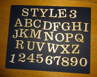 small 1/2 laser cut letters or numbers Style 1 for