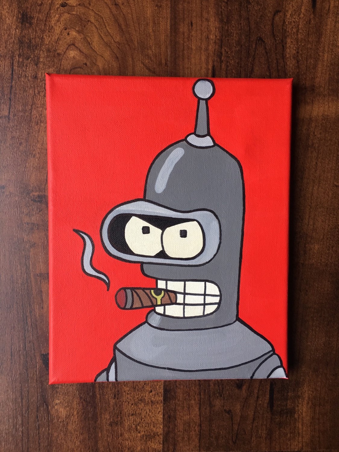 Cigar Smoking Angry Bender Hand Painted Painting