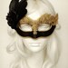 Gold Masquerade Mask With Dragon Scales Metallic Gold