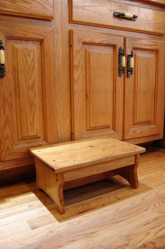 Handcrafted Heavy Duty Step Stool Solid Wood Adult Bedside