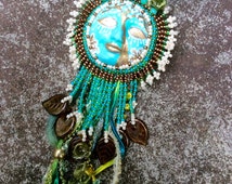 Unique textile art jewelry related items | Etsy