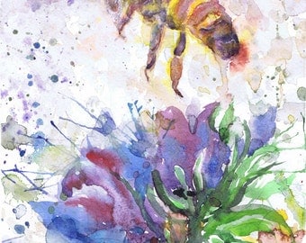 Bee art | Etsy