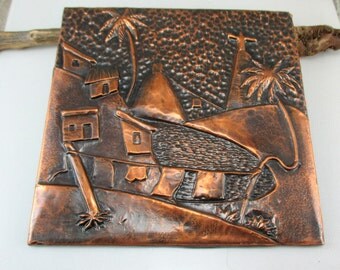 Copper embossed art | Etsy