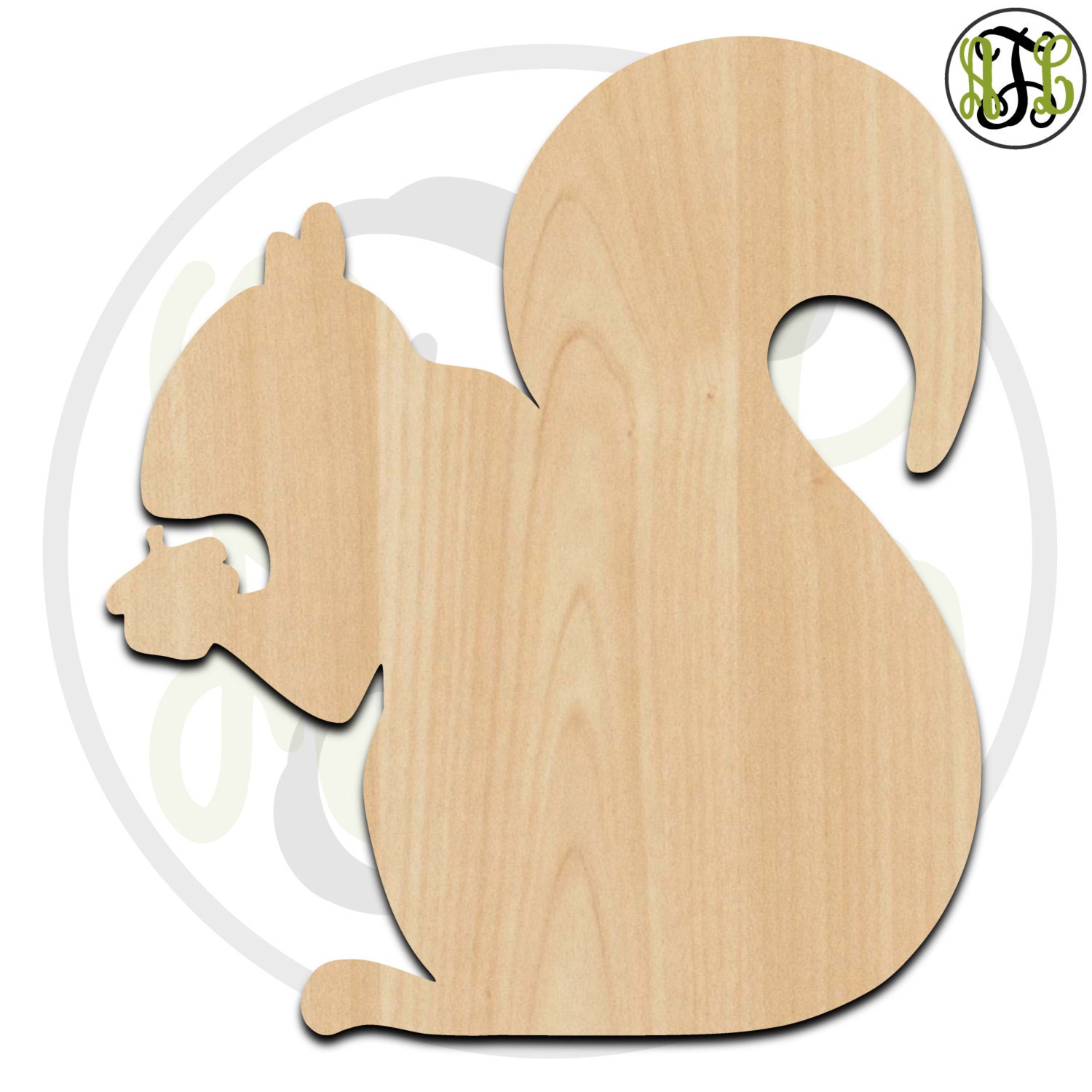 Squirrel with Nut- 220009- Cutout, unfinished, wood cutout, wood craft ...