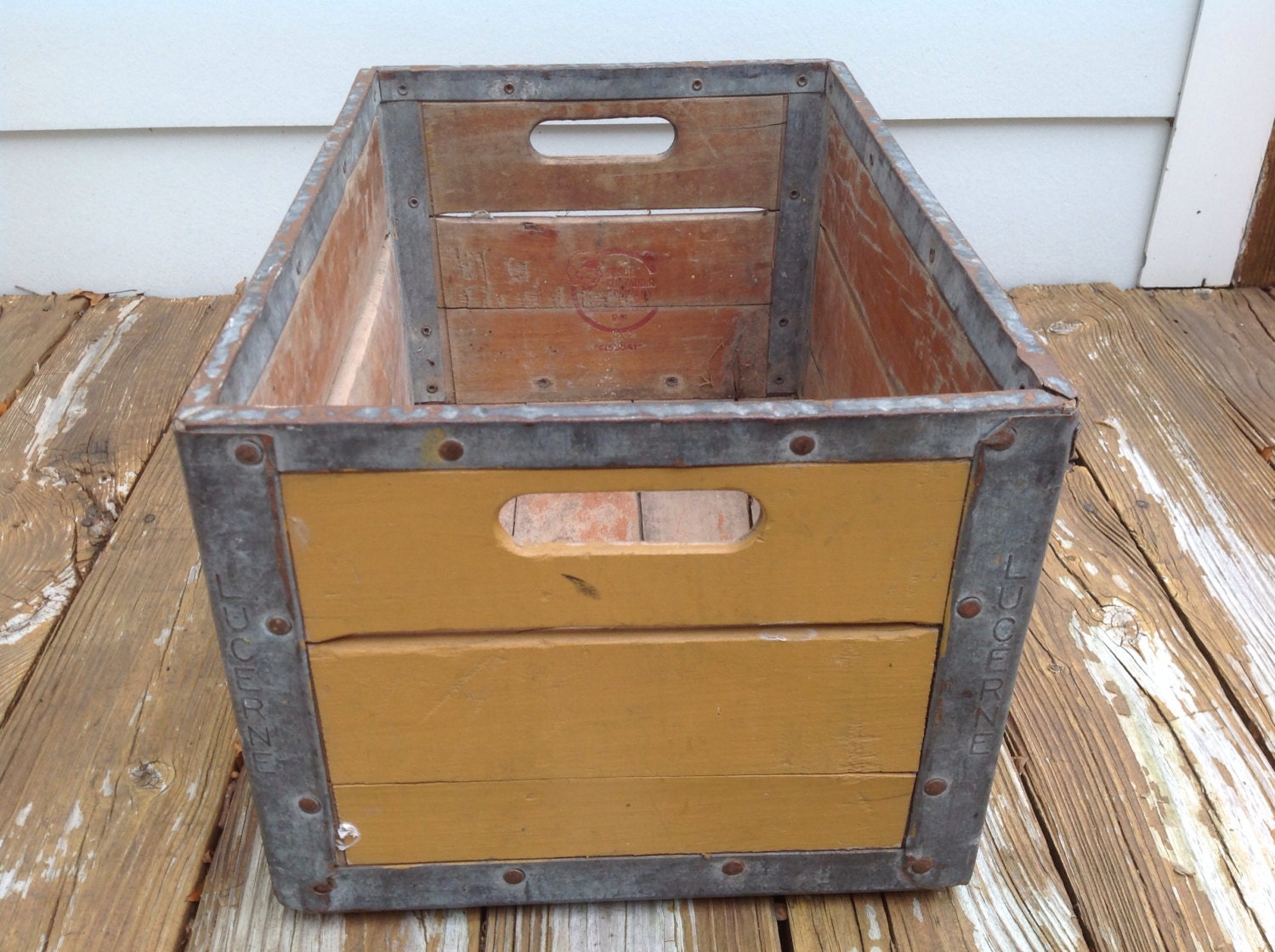Vintage Lucerne Milk Crate Vintage Milk Crate Rustic