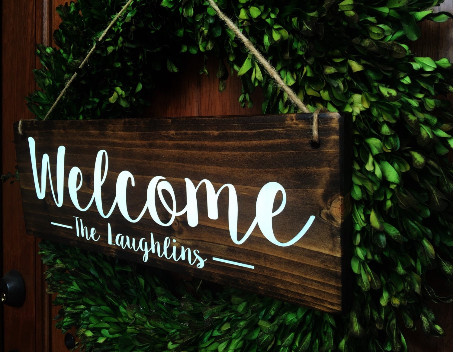 Welcome Sign Welcome Door Sign Personalized by TheWoodGrainHome